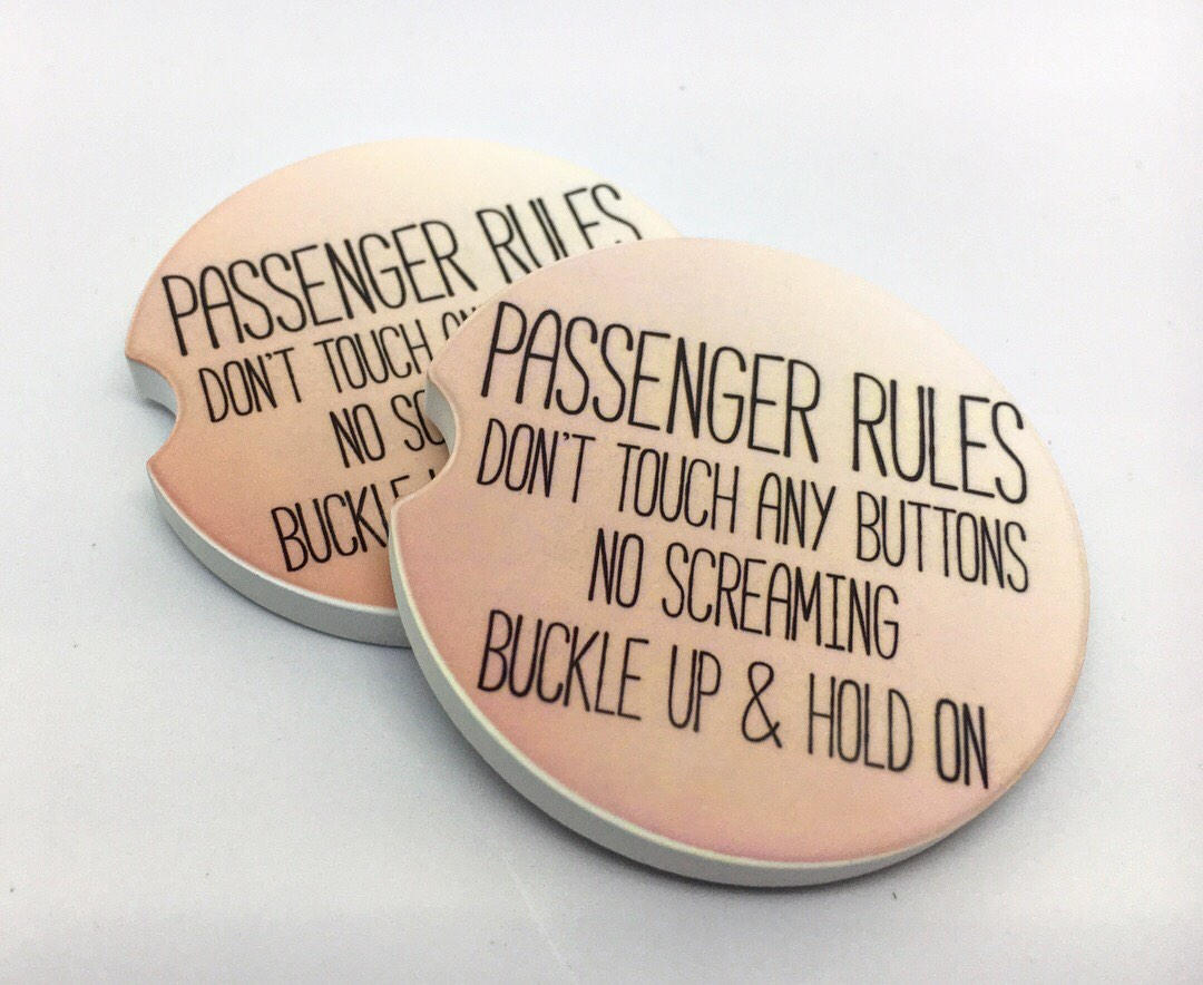 Passenger Rules Car Coasters Funny Coasters Set Of 2 on Luulla