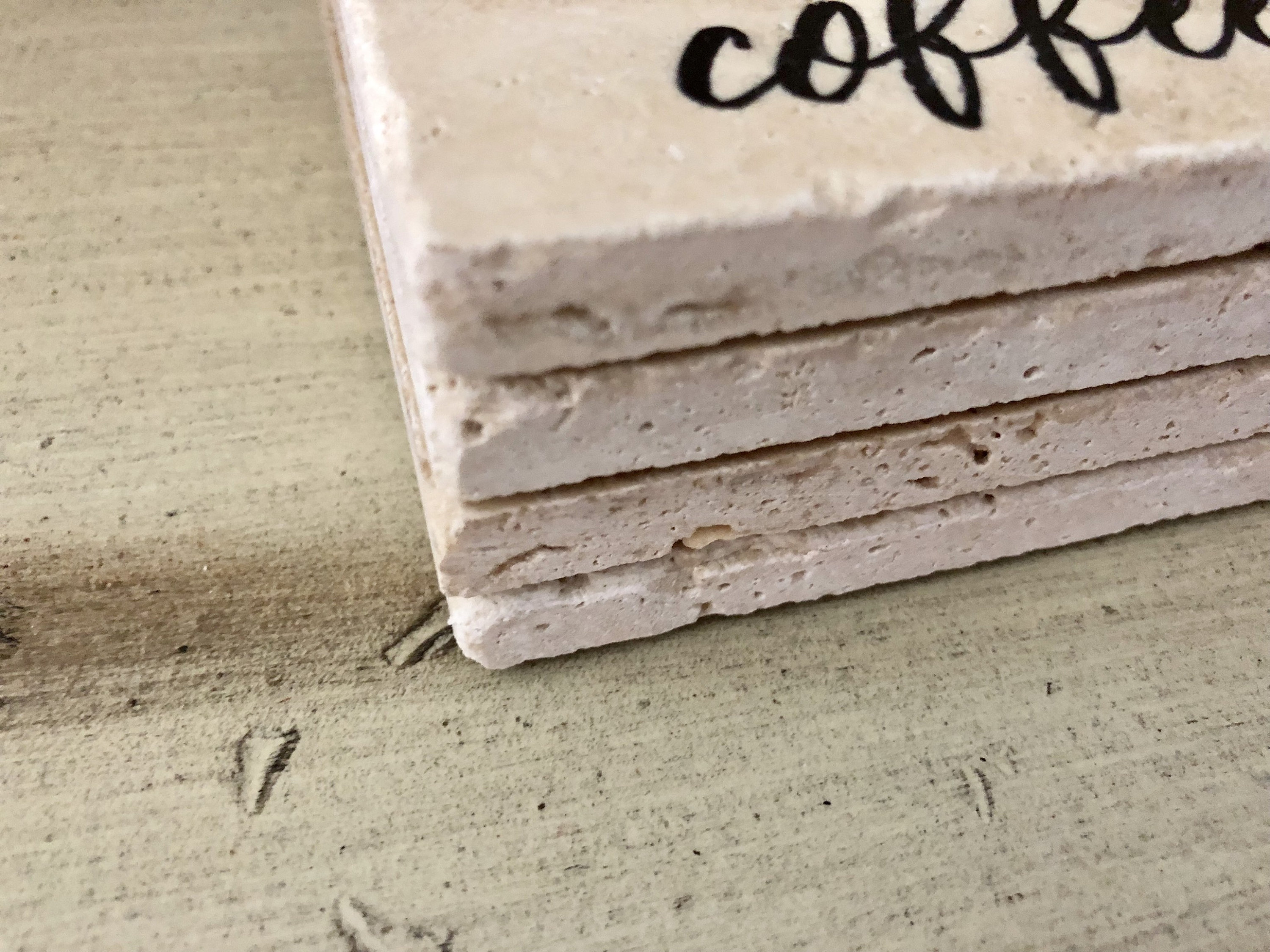 But First Coffee, Natural Stone Coasters, Set Of 4, Full Cork Bottom ...